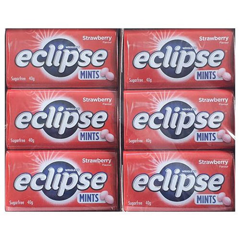 Eclipse Strawberry Sugarfree Mints 40G 12 Pack – Bulk Lollies NZ