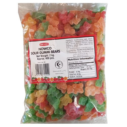 Sour Gummi Bears 2 Kg – Bulk Lollies NZ